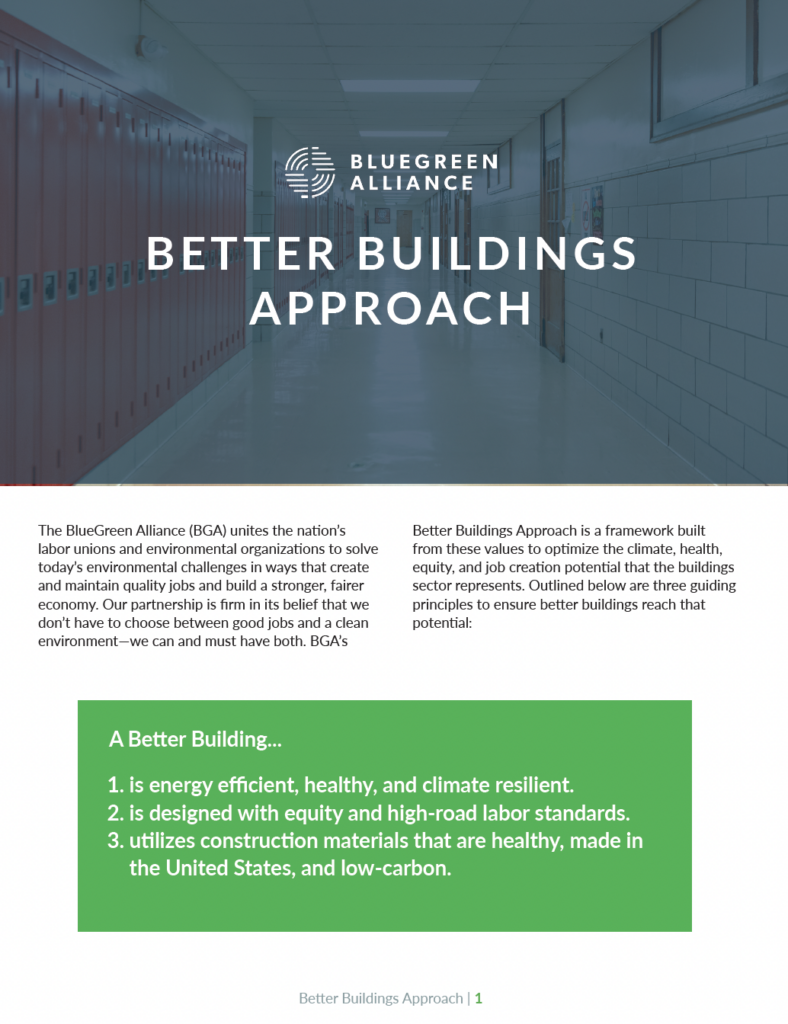 BlueGreen Alliance | Better Buildings Approach